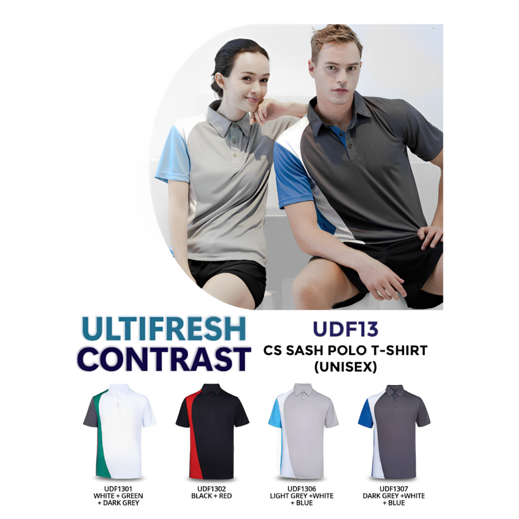 ULTIFRESH Contrast Cs Sash Polo T-Shirt UDF13 Unisex Adult Dri-Fit ...