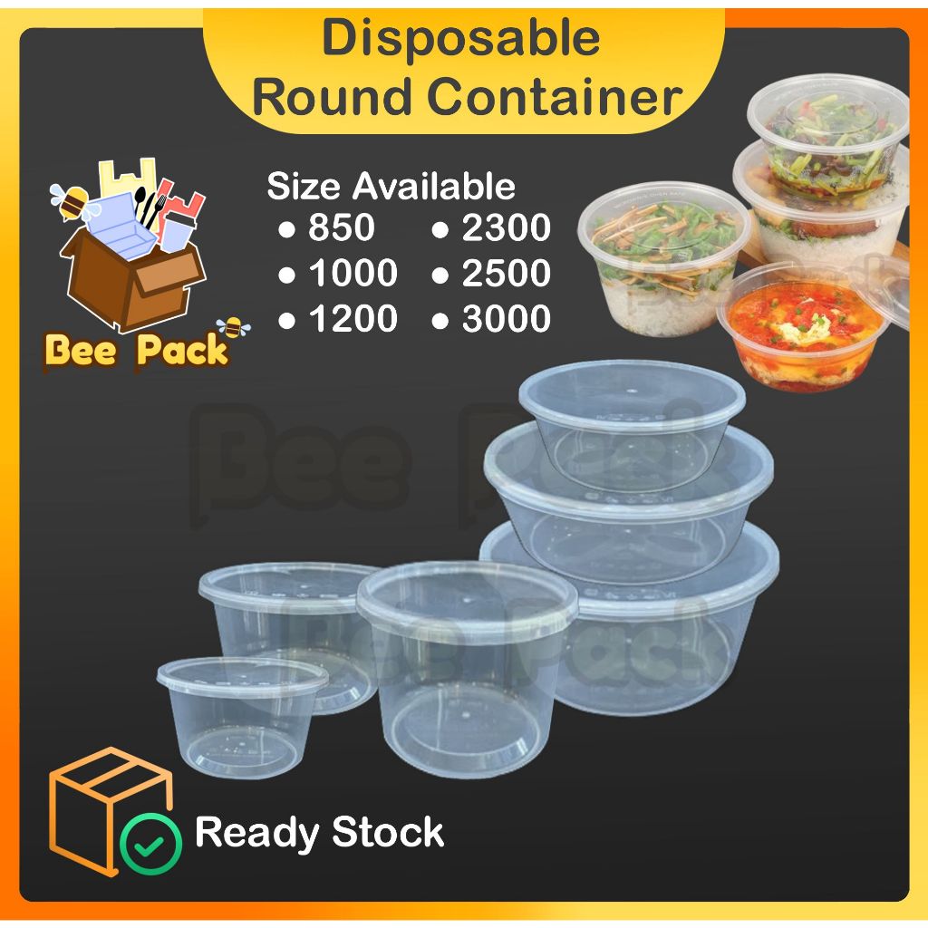 Disposable Plastic Food Round Container /Plastic Food Box /Bekas ...