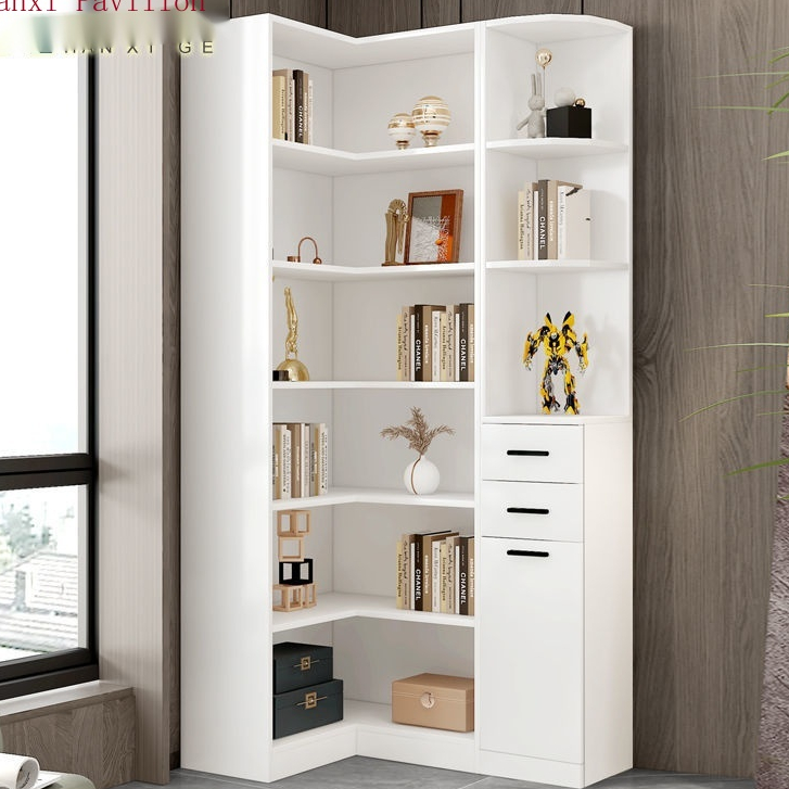 Corner bookshelf shelf floor-to-ceiling household corner cabinet living ...