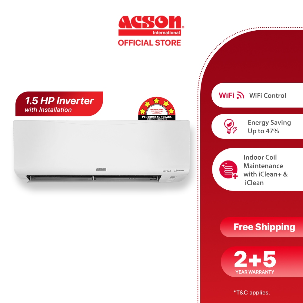 Acson Reino+ Inverter Air Conditioner R32 (1.5HP) A3WMY15BF FOC TNG ...