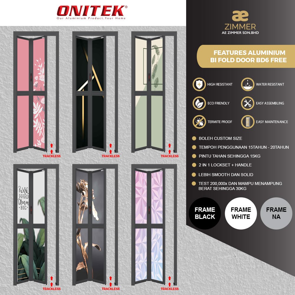AE Zimmer Onitek BD6 Free CUSTOM MADE / Toilet Door, bifold, Pintu ...