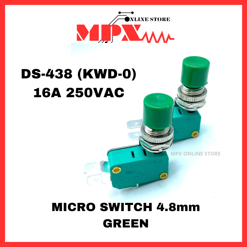 DS-438 DS-448 Push button Switch Micro Switch 12mm Red/Green | Shopee ...