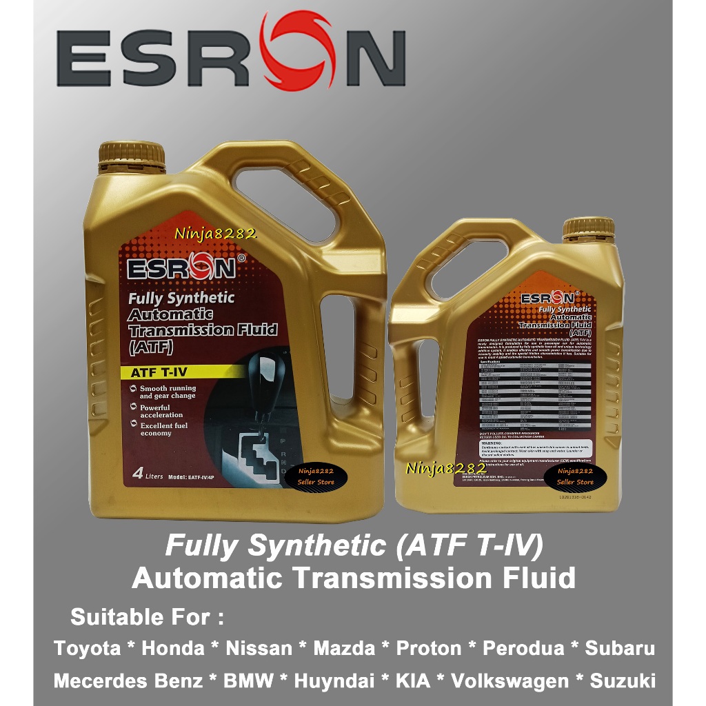 ESRON ATF T-IV Fully Synthetic Automatic Transmission Fluid ( 4 Liters ...