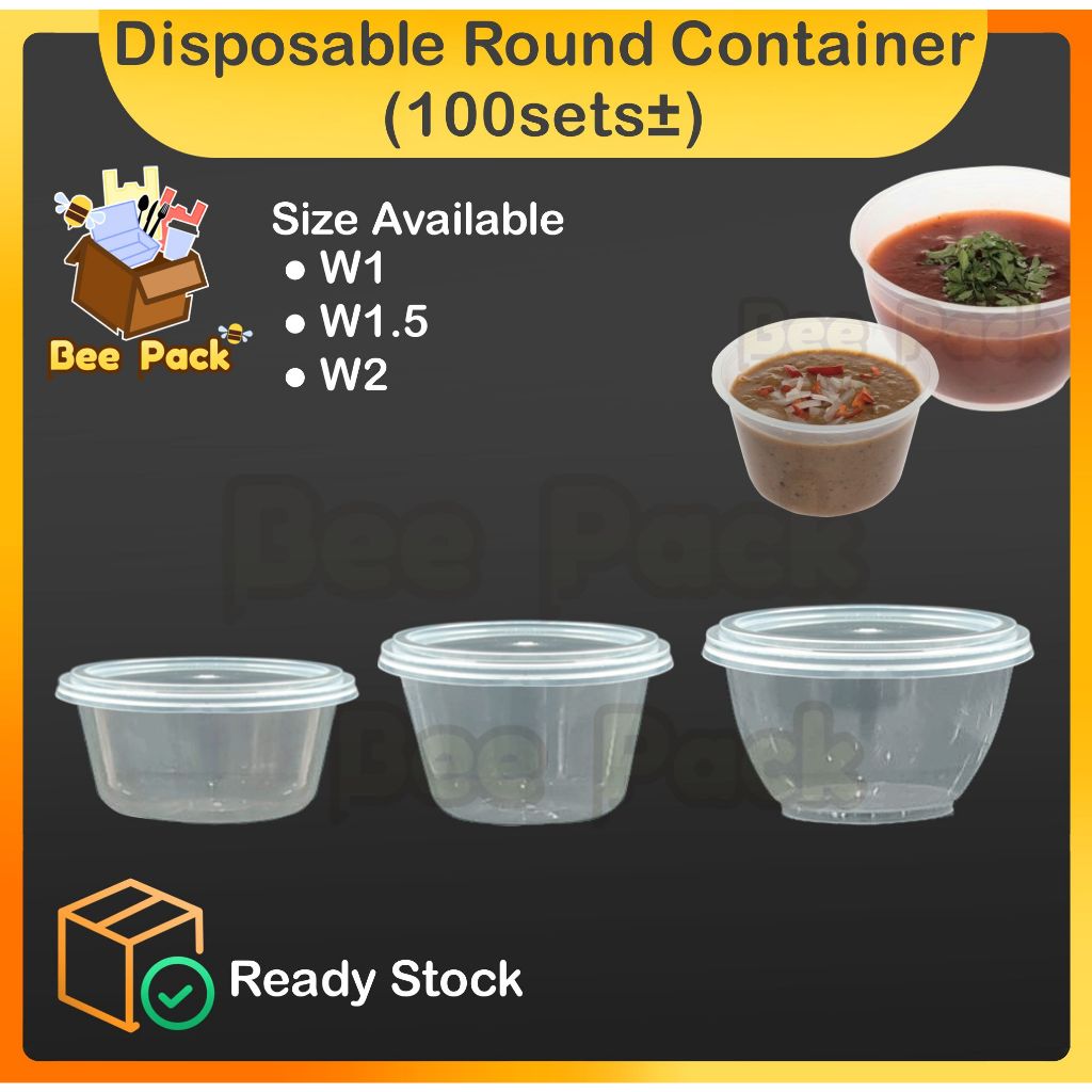 Disposable Plastic Food Round Container /Jelly Container /Bekas Plastik ...