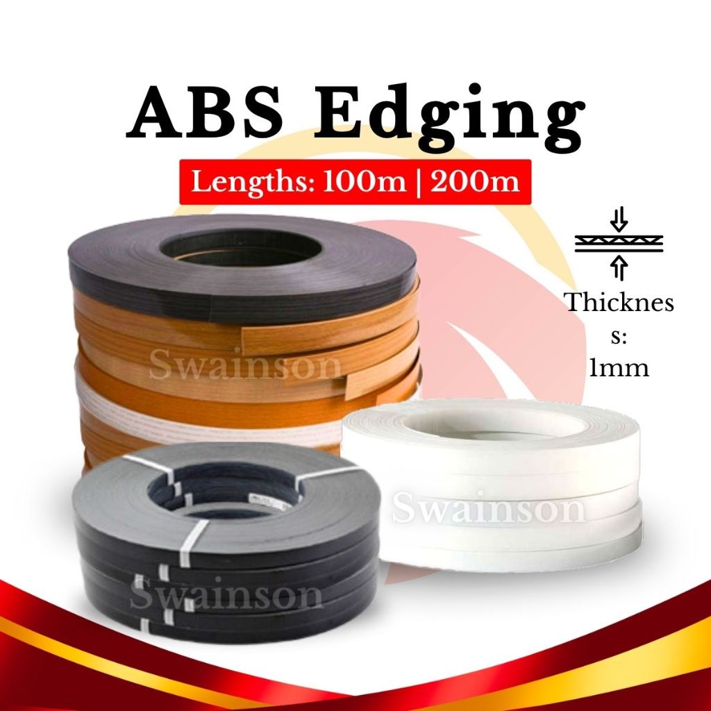 ABS Edging for Wood Panel Black/White/Wood Grains 20mm-40mm x 1.0mm x ...