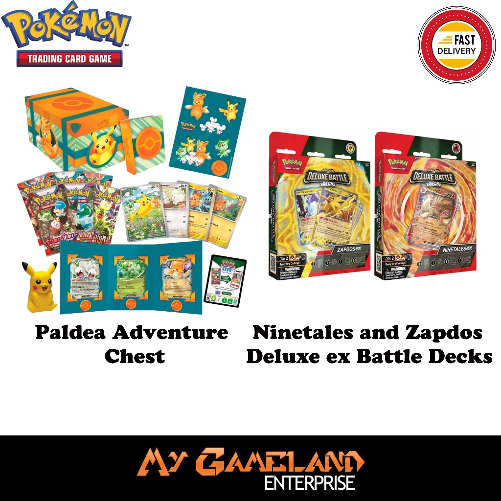 Pokemon TCG Paldea Adventure Chest / Ninetales and Zapdos Deluxe EX ...