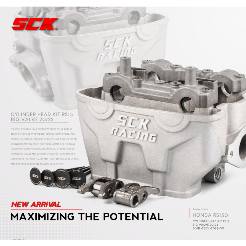 SCK RACING HONDA RS150 RSX150 20/23 BIG VALVE CYLINDER HEAD FULL SET ...