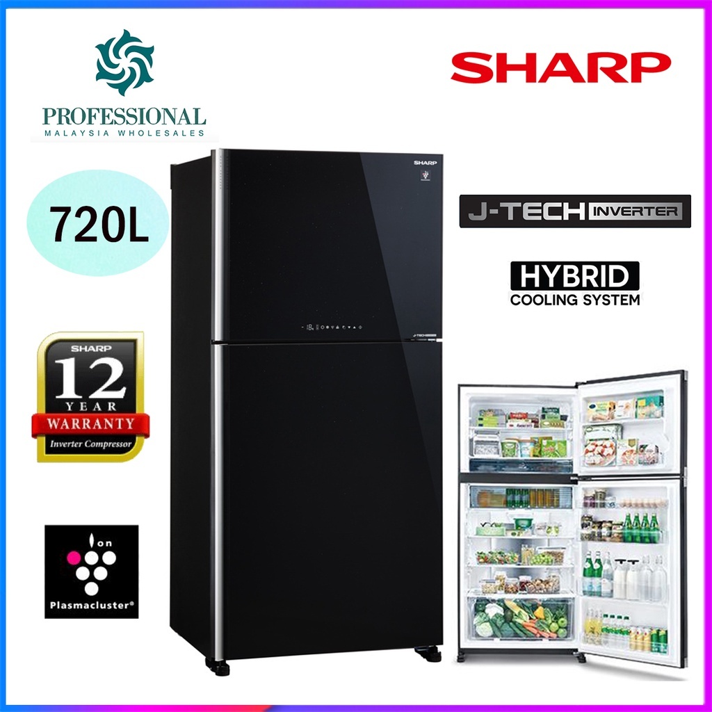 Sharp Pelican Refrigerator 720L SJP882MFGM (Maroon)/ SJP882MFGK (Black ...