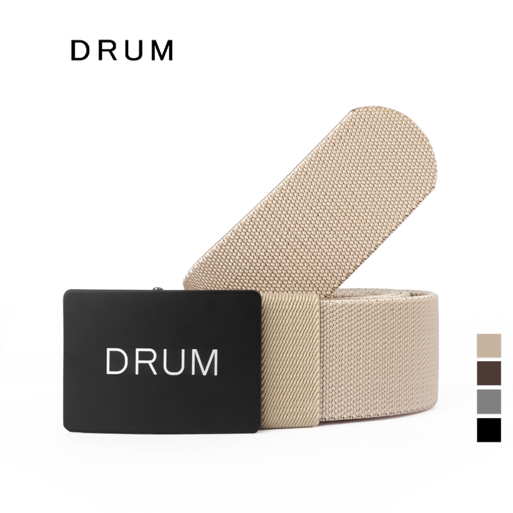 DRUM SELECT Plate buckle Woven belt- Khaki/Brown/Grey/Black | Shopee ...