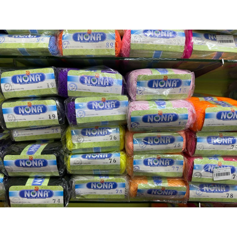 Minlon/ NONA Crochet Thread /Pcs / Knitting Yarn / Benang Kait 40gram ...