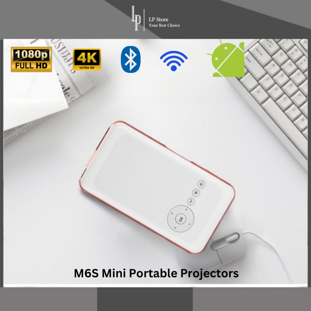 M6S Mini Portable Projectors Pocket Android 9.0 WIFI Built-in Speakers ...