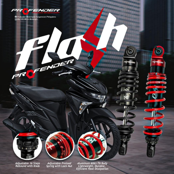 Original Profender Series Flash Rear Shock Absorber HONDA FORZA / WAVE ...