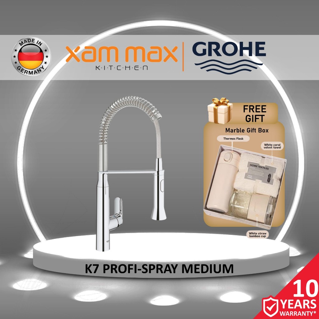Grohe 31379000 K7 Profi-spray Medium Professional Kitchen Mixer Tap ...