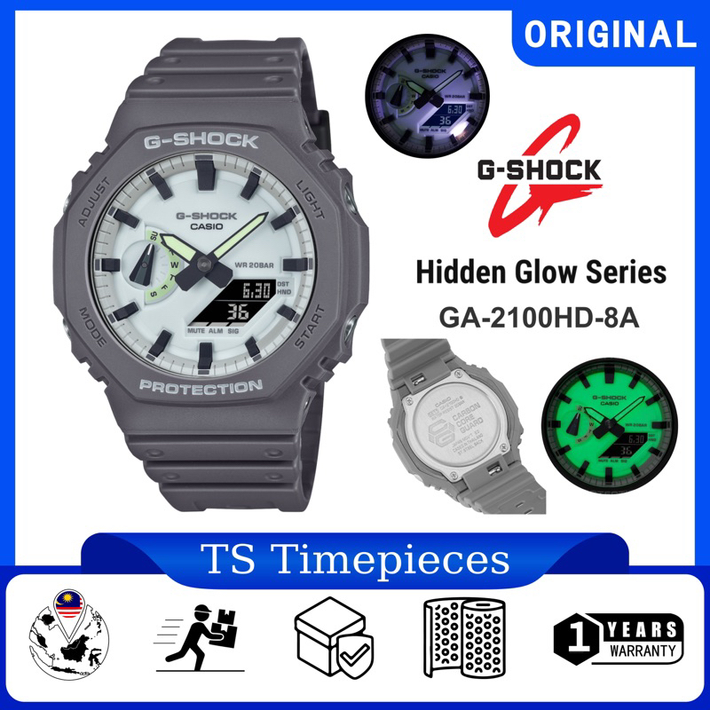 G SHOCK Hidden Glow Series features luminous faces Series GA-2100HD-8A / GA-2100HD-8 / GA-2100 ...