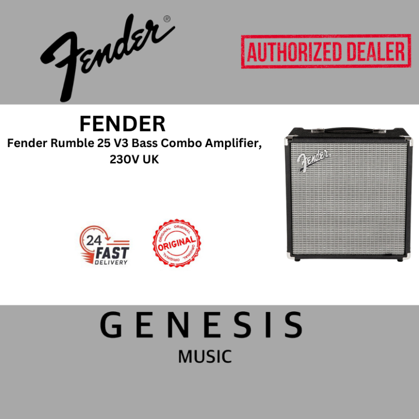 Fender Rumble 25 V3 Bass Combo Amplifier, 230V UK | Shopee Malaysia