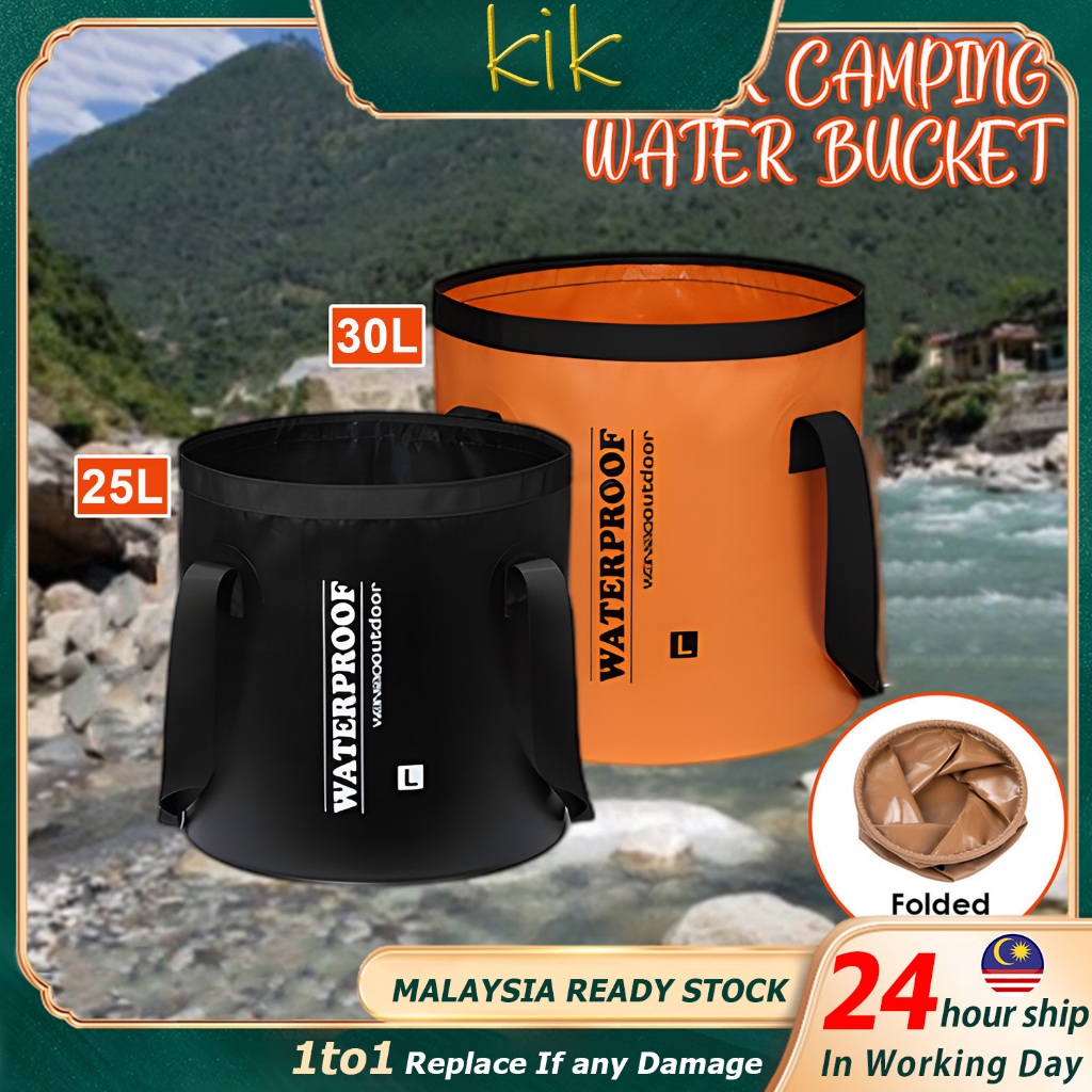 Outdoor multifunctional folding water bucket, portable camping and ...