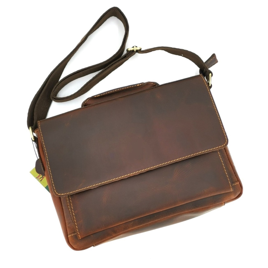 Leather Bag Big Capacity Genuine Sling Beg. Bag Men Shoulder Bag Sling ...