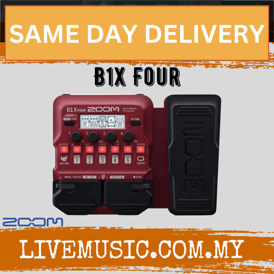 Zoom B1X FOUR Bass Multi-effects Processor with Expression Pedal ...