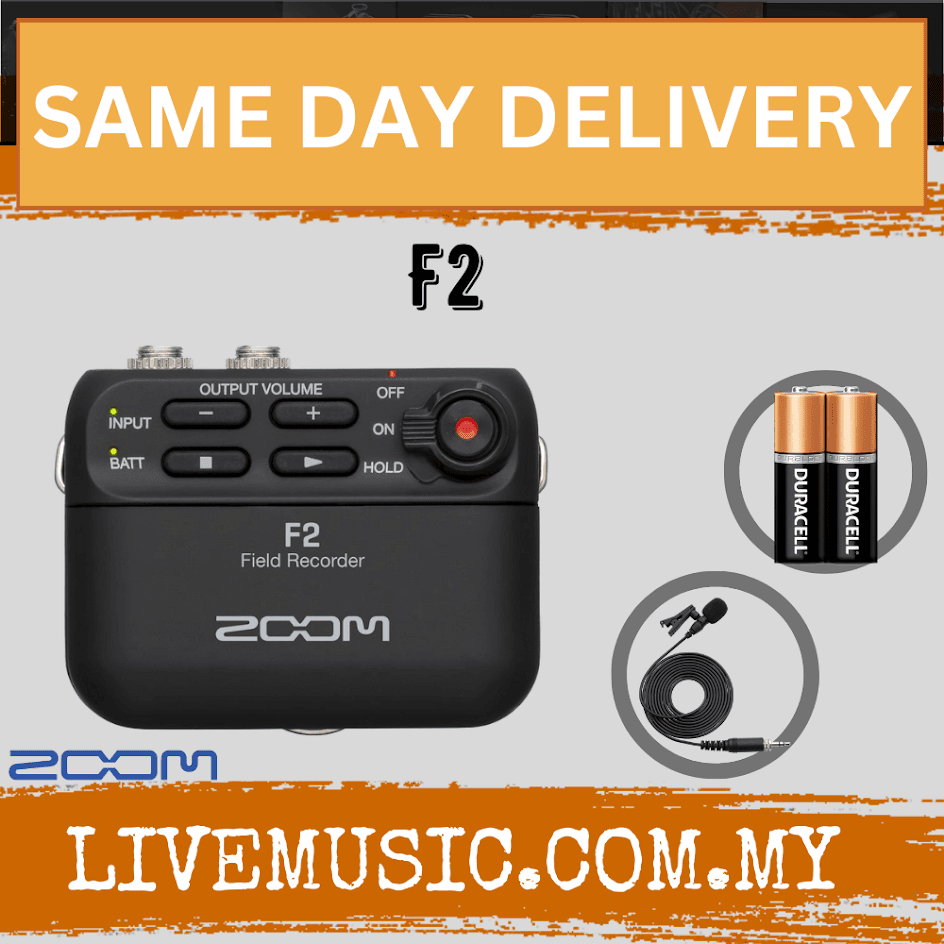 Zoom F2 Field Recorder With Lavalier Microphone With LMF-2 Lavalier Mic ...