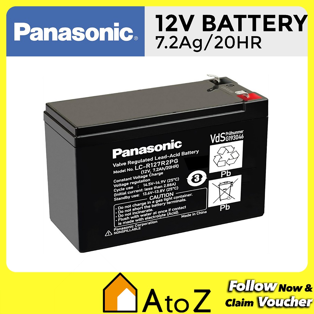 Panasonic 12V Battery Bateri 12V Backup Storage Auto Gate Lead-Acid ...