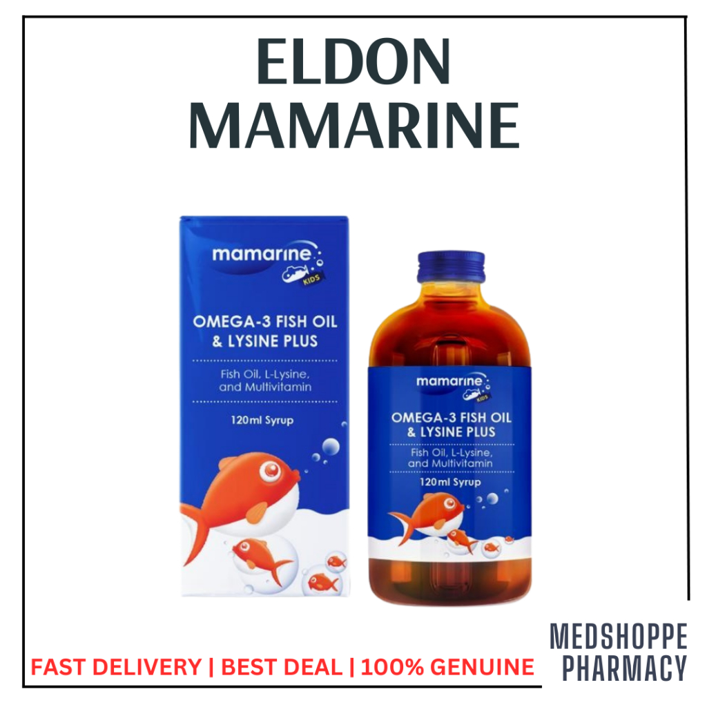 Eldon Nutrition Mamarine Omega-3 Fish Oil & Lysine Plus Syrup 120ml ...