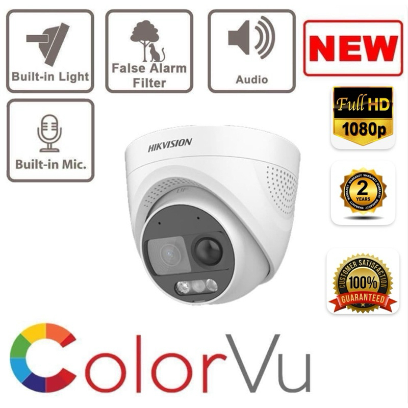 HIKVISION DS-2CE72DF3T-PIRXOS 2 MP ColorVu PIR Siren Audio Fixed Turret Camera | Shopee Malaysia