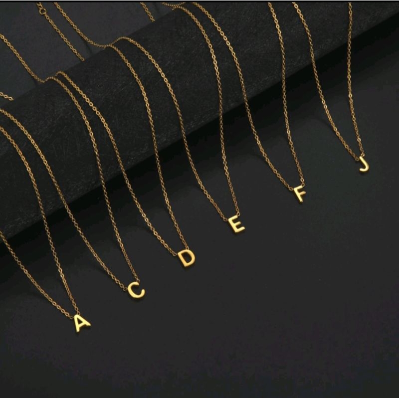 Fashion Necklace 26 Letter Womens Necklace Rantai Leher Huruf Shopee Malaysia