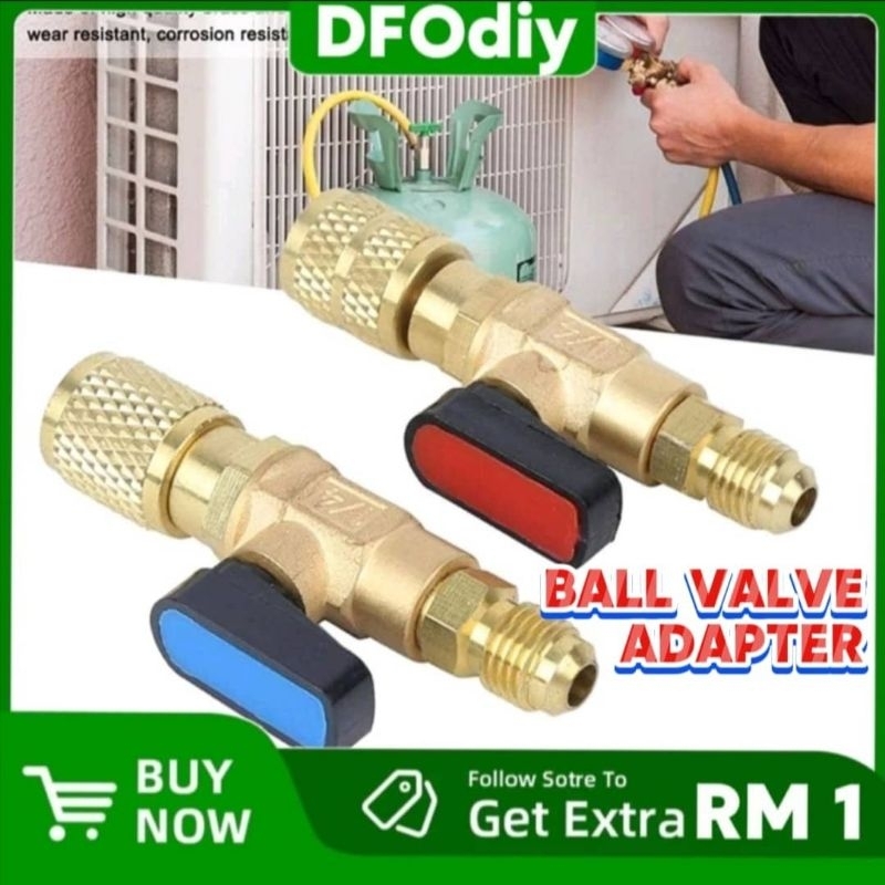 DFOdiy Refrigeration Ball Valve Adapter R32 R22 R410a Gas Aircond ...