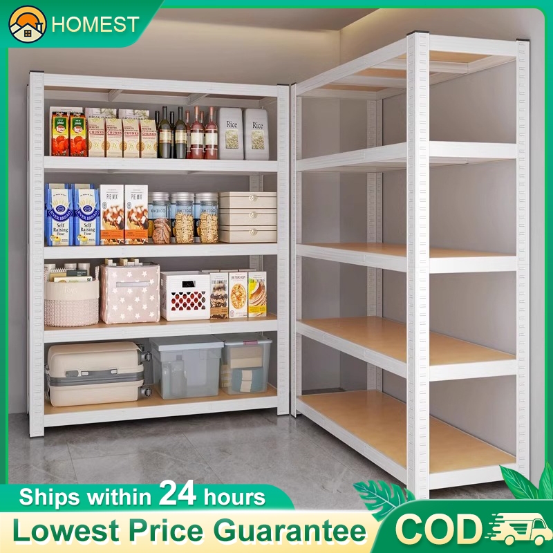 3/4/5 Tier Metal Boltless Rack Adjustable Shelf Rack Kitchen Rak Besi ...