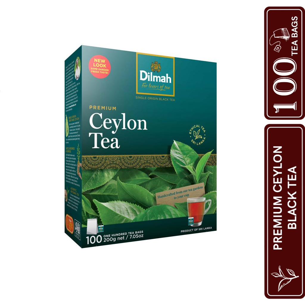 DILMAH Premium 100% Pure Ceylon Tea 2g x 100's Tea Bags | Shopee Malaysia