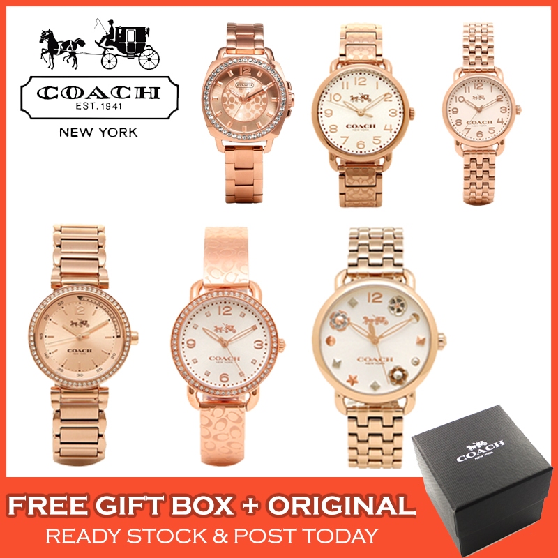 [Original & 2 Years Warranty] Coach Delancey Rose Gold Stainless LADIES ...