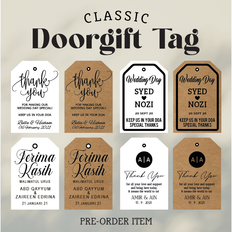 [TAG] [Classic Series-Vol 1] Thank You Tag Wedding Aqiqah Engagement ...