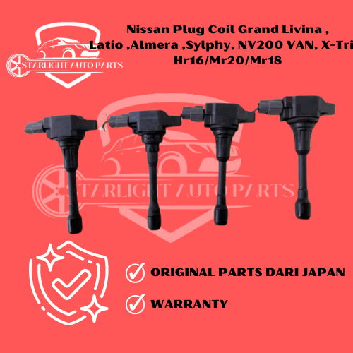 Nissan Plug Coil Grand Livina , Latio ,Almera ,Sylphy, NV200 VAN, X ...