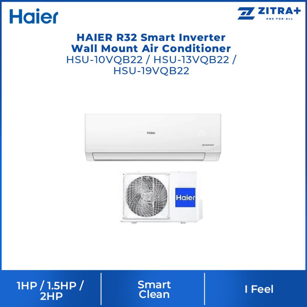 HAIER 1HP/1.5HP/2HP R32 Smart Inverter Wall Mount Air Conditioner HSU-10VQB22/HSU-13VQB22/HSU ...