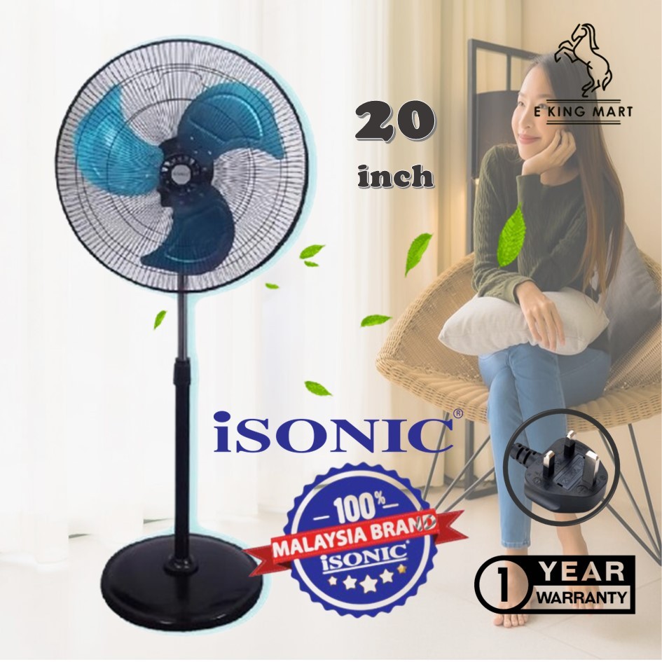 Isonic Kipas Berdiri Kilang Kipas Besi Sayap Besi Metal Stand Fan 20 ...