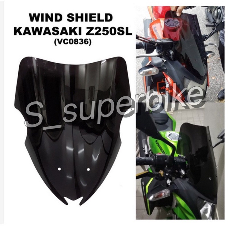 Windshield Windscreen Visor for Kawasaki Z250SL Black | Shopee Malaysia