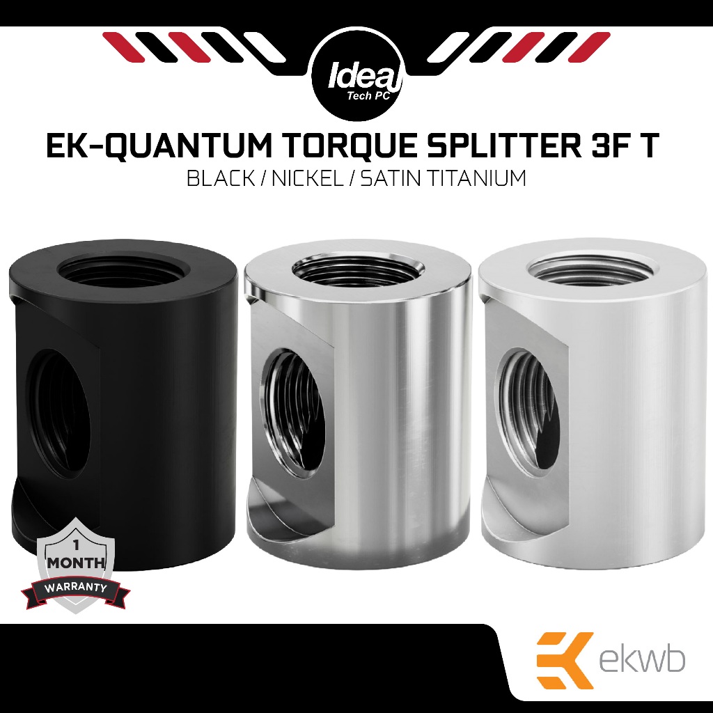 EKWB EK-Quantum Torque Splitter 3F T | Black | Nickel | Satin Titanium ...