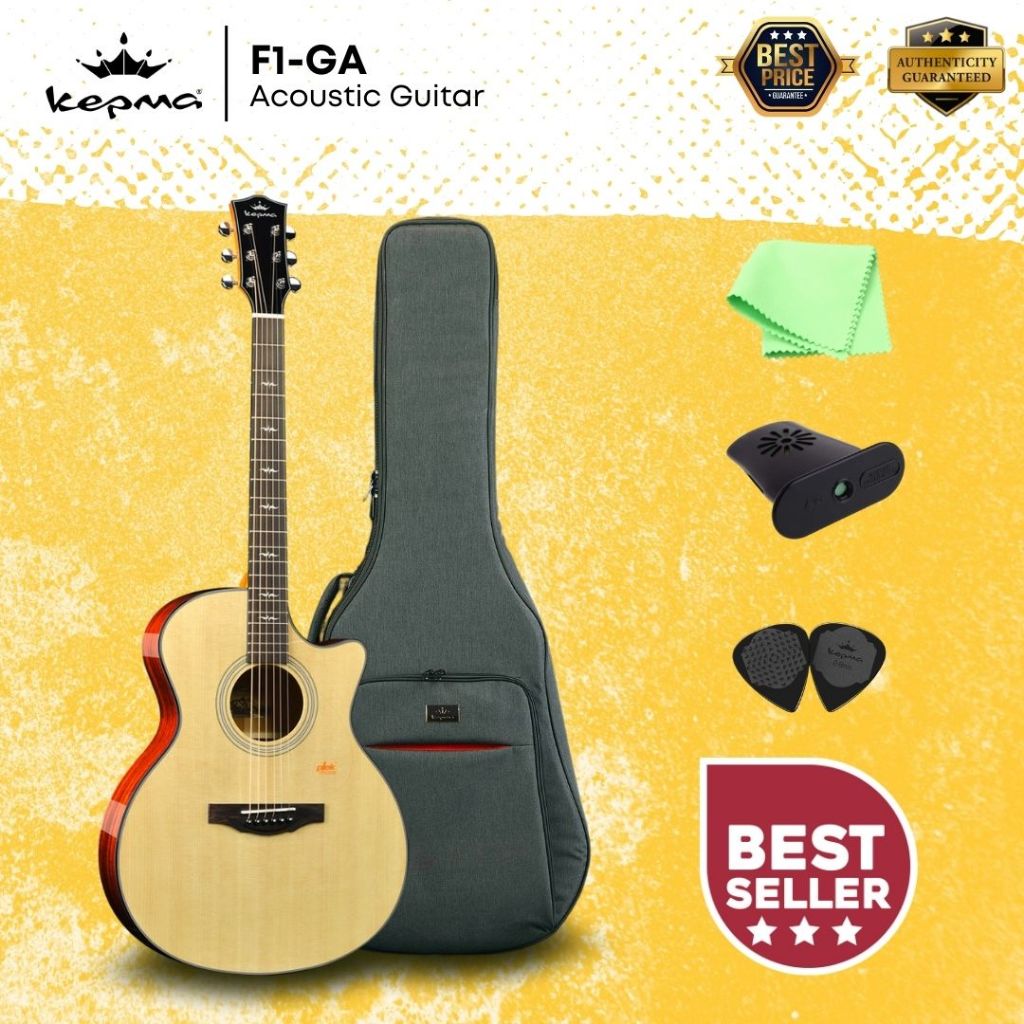 Kepma F1 Solid Sitka Spruce Top Grand Auditorium Acoustic Guitar ...