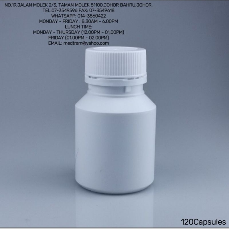 120Capsules White Round Container With White Lock Cap & Insert | Shopee ...