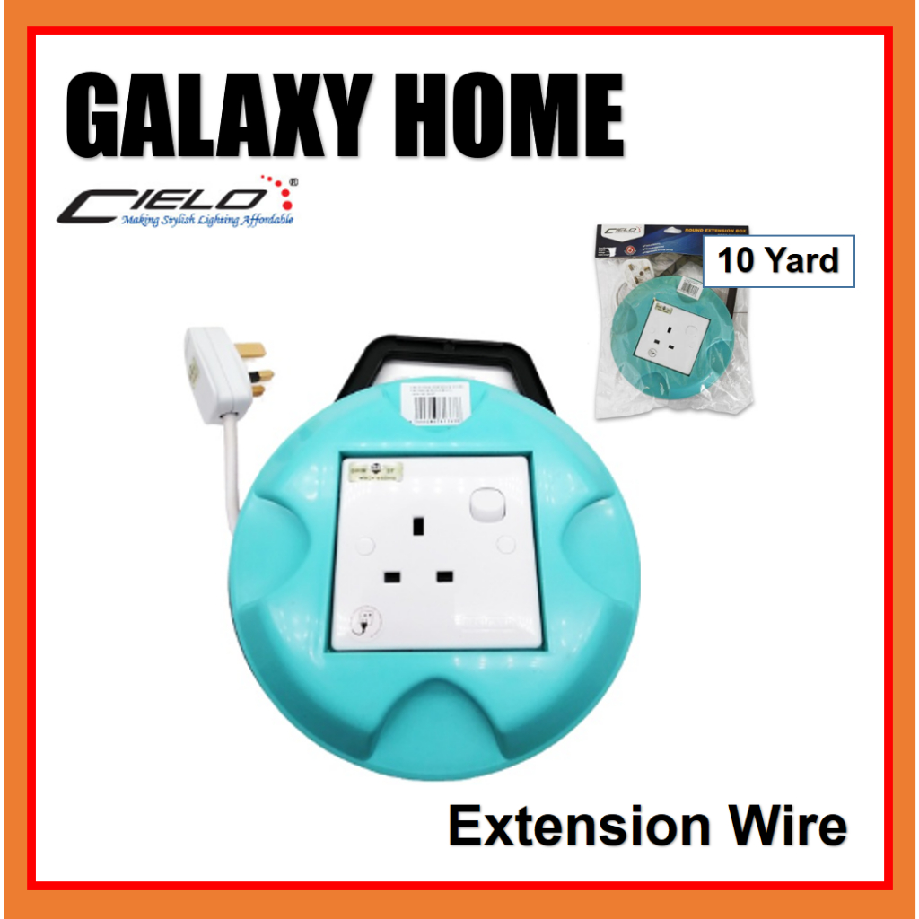 CIELO Sirim Approved 9m (10 Yard) Blue Cable Box Round Extension ...