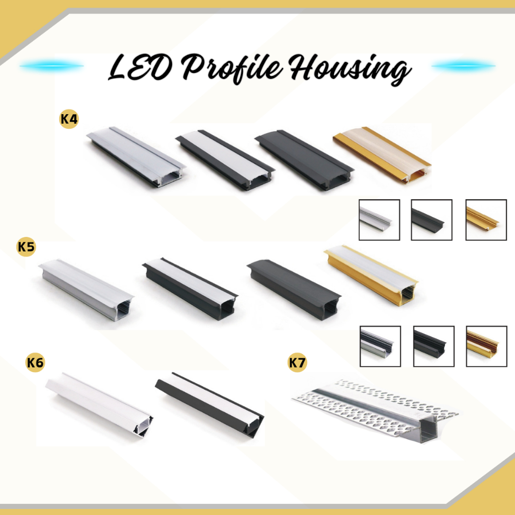 LED Profile Casing LED Channel Cover Black/Gold/Silver LED Case 3meter ...