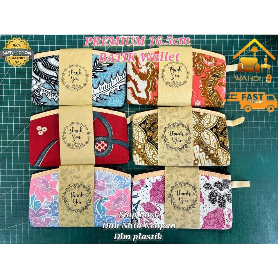 Cenderahati Batik Dompet Zip Bank syiling Saiz 16.5 cm dengan bungkus ...