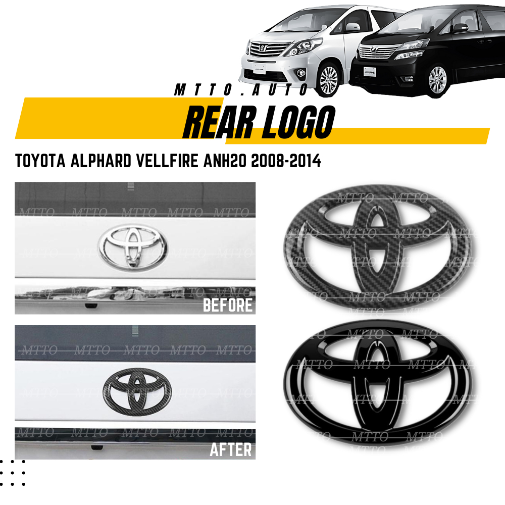 MTTO Toyota Alphard Vellfire ANH20 2008-2014 Exterior Car Rear Emblem ...