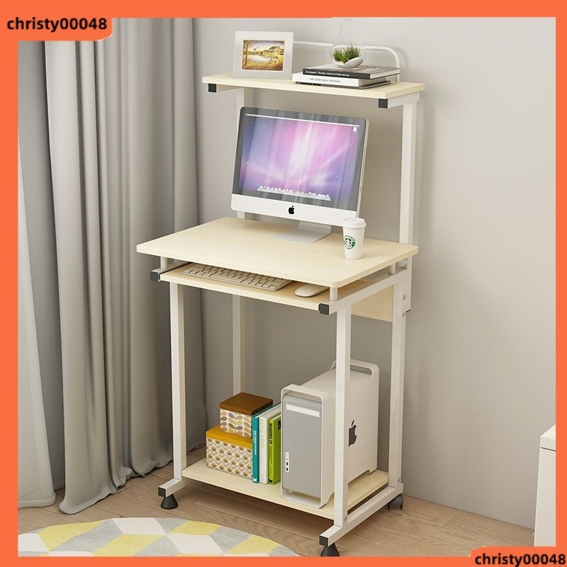 Desktop computer desk home minimalist student bedroom desk bookshelf ...