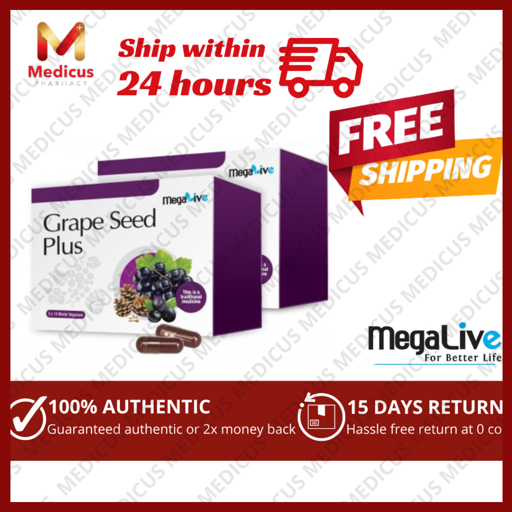 [FREE SHIPPING!!!] MegaLive Grape Seed Plus Capsule 30's/2x30's (Exp ...