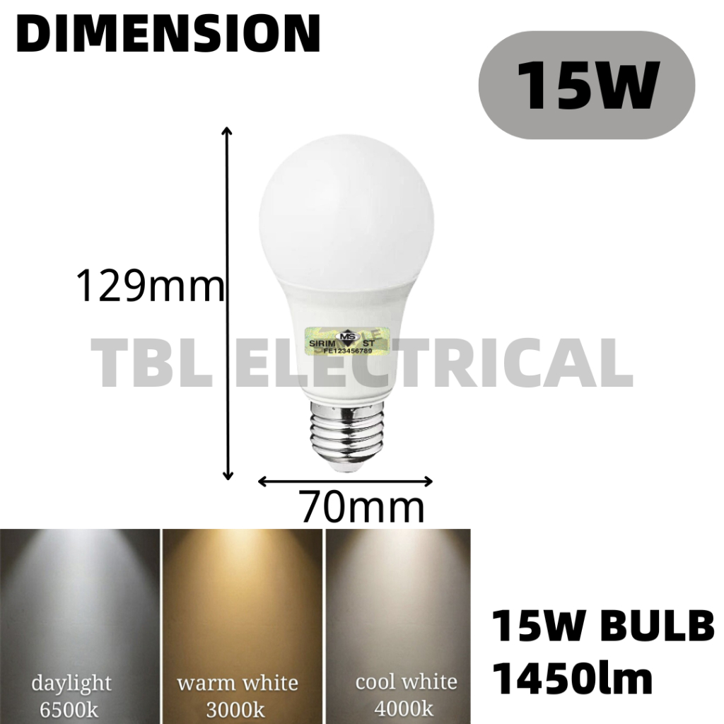 🔥SIRIM🔥 LED E27 Bulb 5W 10W 15W 20W 25W Mentol Lampu Energy Saving Table Lamp Ceiling Down Light ...