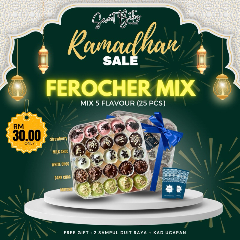 PREMIUM BISKUT RAYA 2024 SET HADIAH FEROCHER MIX 25pcs 5 flavour ...