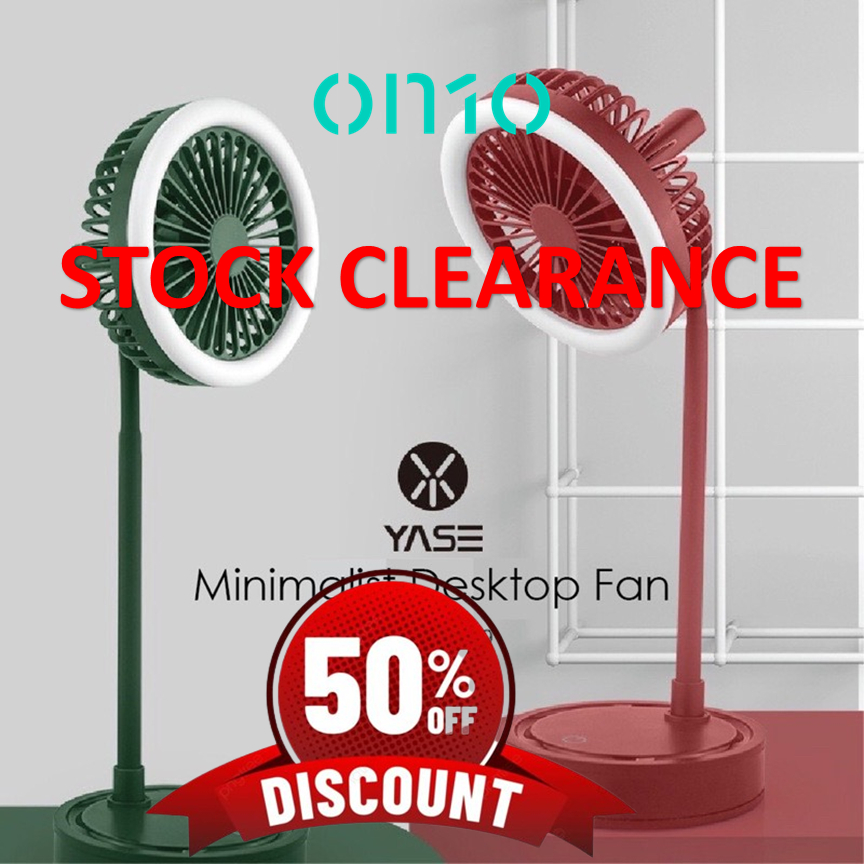 YASE YS2219 LED Night Light 3 Speed Adjustable Desktop Mini Fan 360 ...