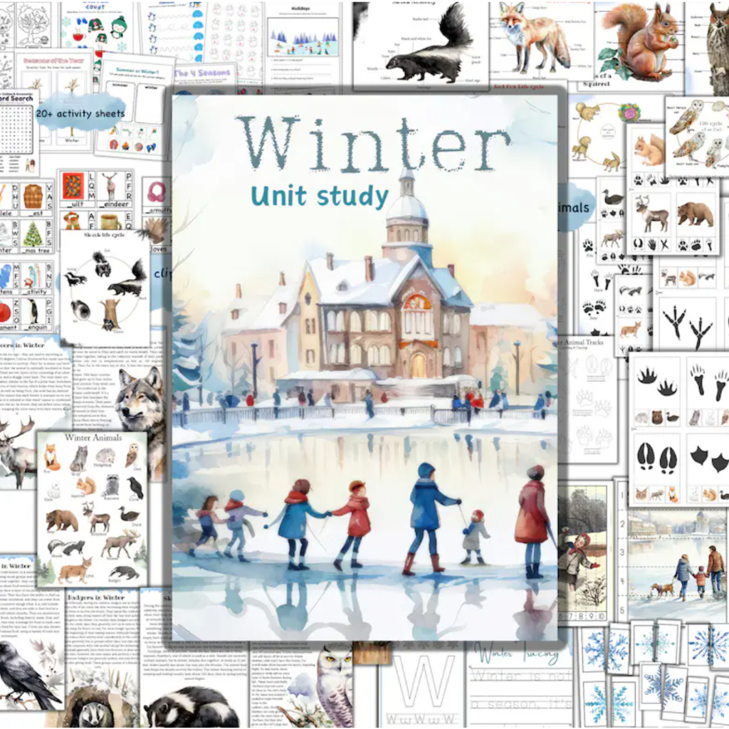 PDF] 130 pages Winter Unit Study Home Learning Kids Printable ...