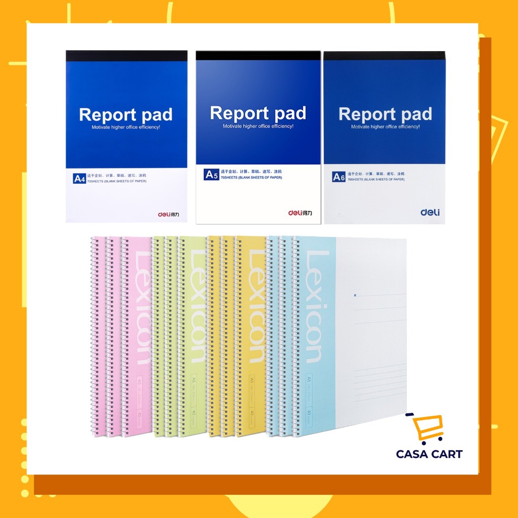 CASA CART Deli Penulisan Nota Pelajar Sekolah A4 A5 A6 Buku Nota Warna ...